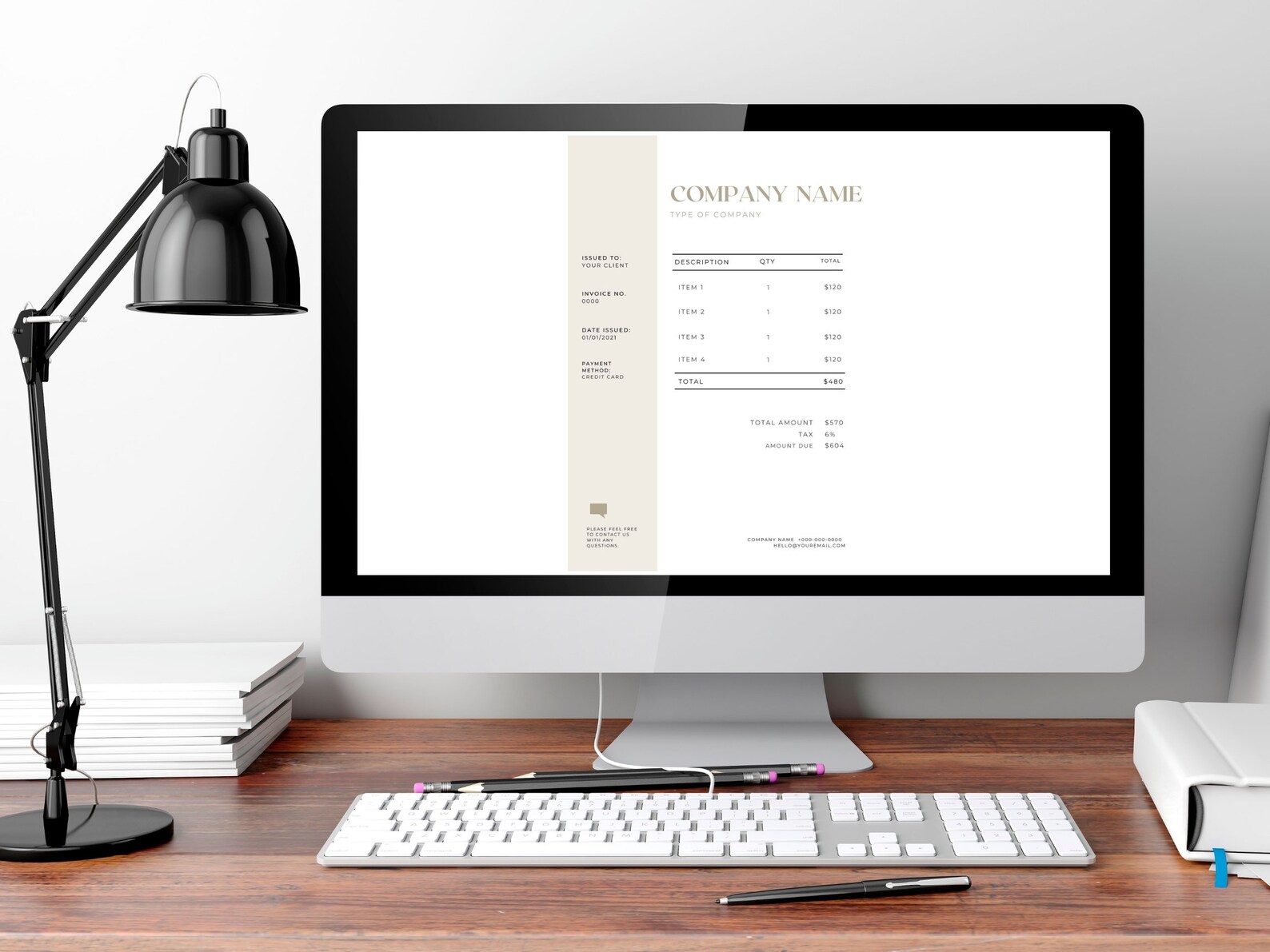 Modèle de facture Canva, facture commerciale, facture imprimable ...