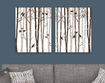 Neutral Birch Tree Wall Art - Etsy