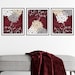 Burgundy Wall Decor, Burgundy Flower Burst Art, Home Decor Wall Art ...