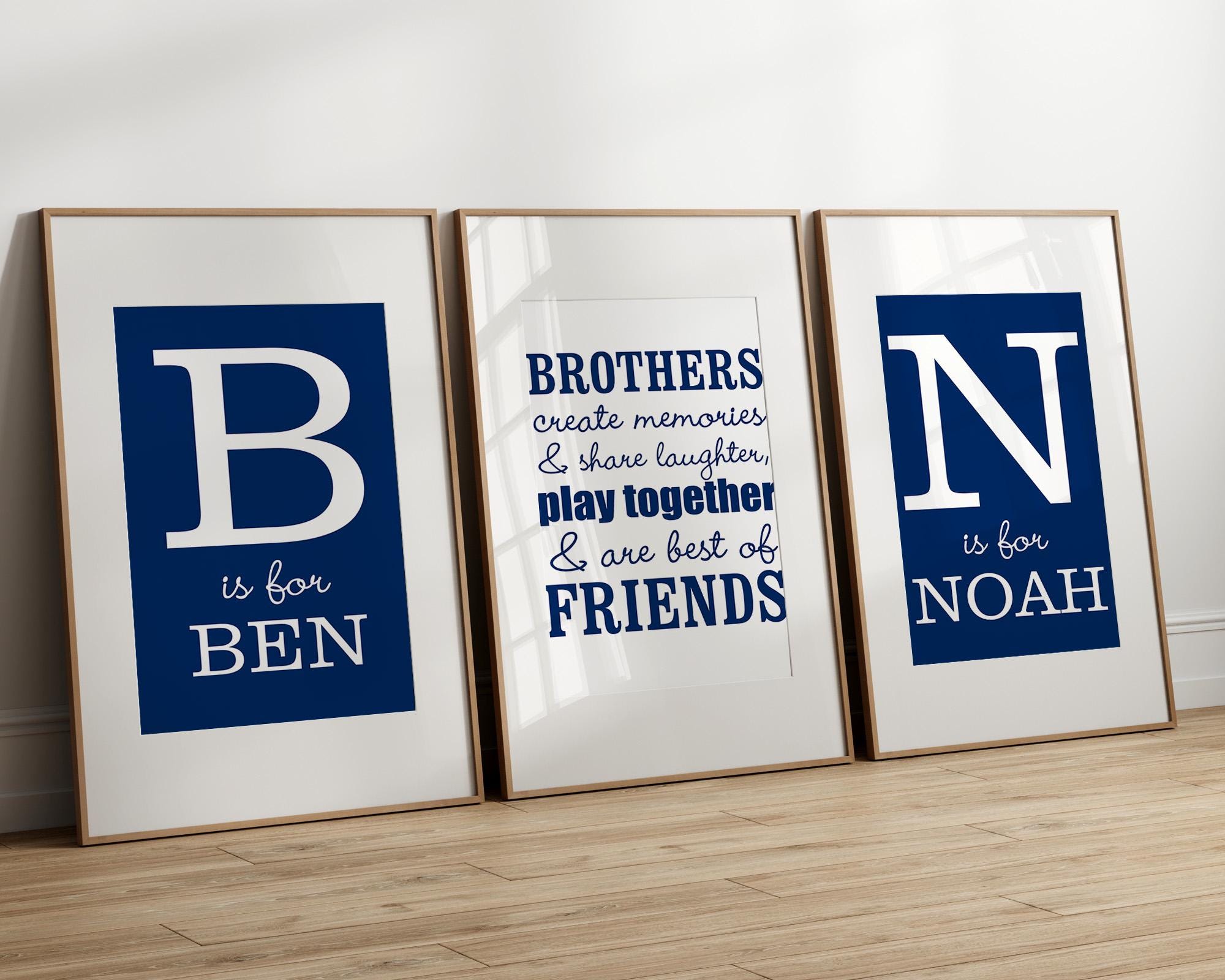 Brothers Wall Art, Brothers Quote CANVAS Wall Prints, Kids Name Art ...