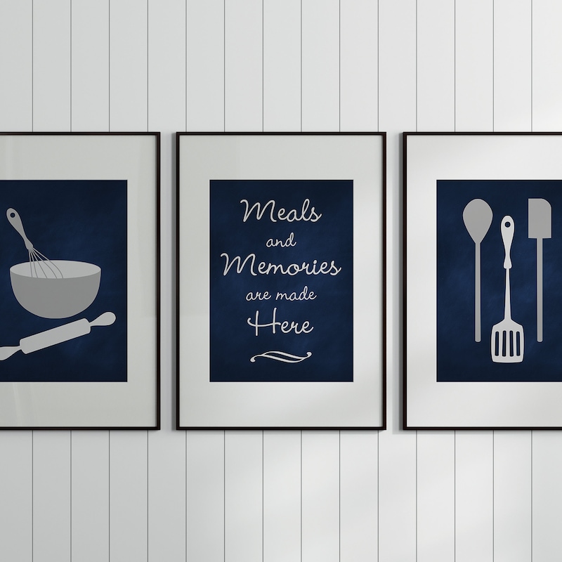 Blue Kitchen Art - Etsy