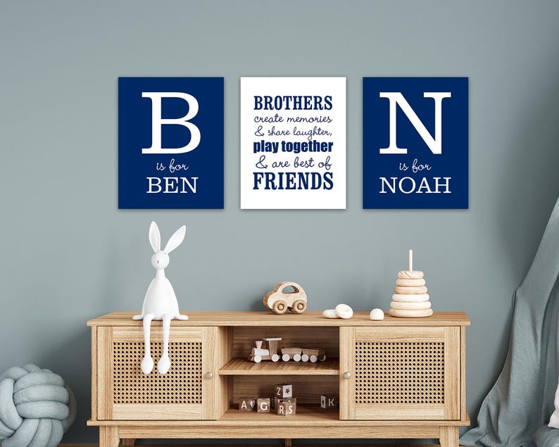 Brothers Wall Art, Brothers Quote CANVAS Wall Prints, Kids Name Art ...