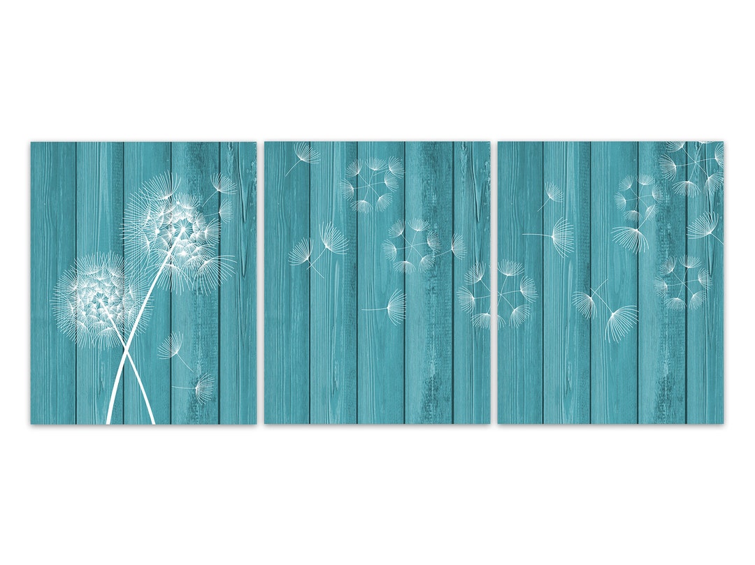 Dandelion Bathroom Wall Decor, Farmhouse Decor, Blowing Dandelion ...