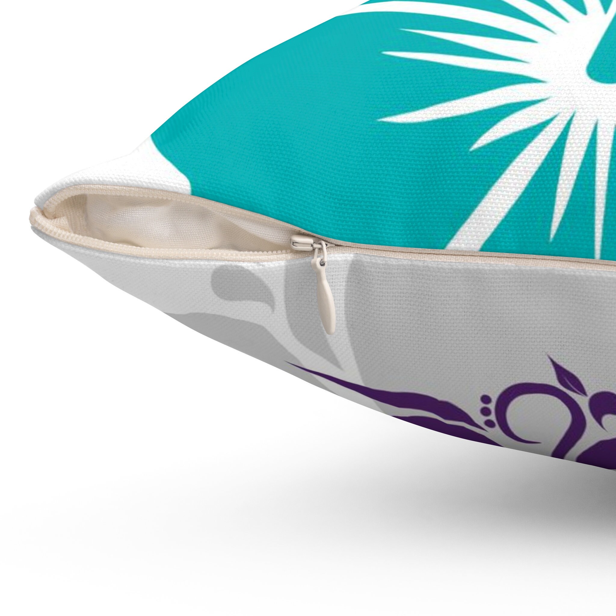 Purple and Teal Throw Pillow Hibiscus Pillow Cover Purple | Etsy