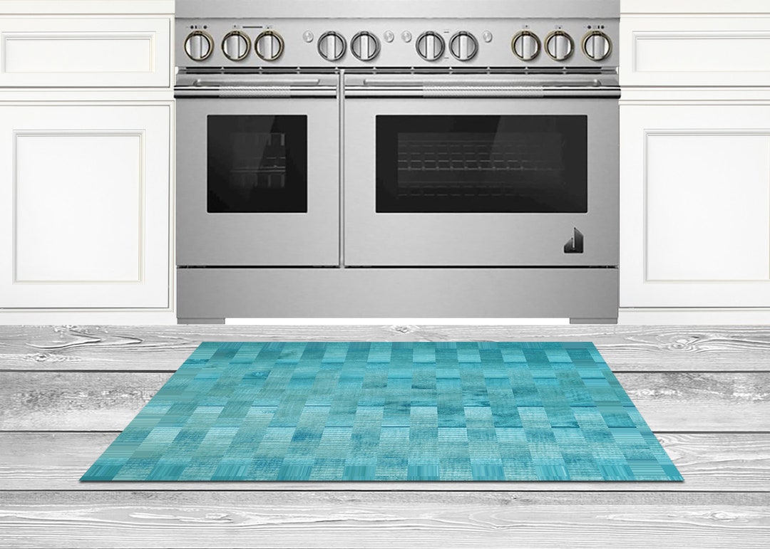 Aqua Area Rug, Aqua Kitchen Rug, Farmhouse Decor, Aqua Floor Mat, Aqua ...