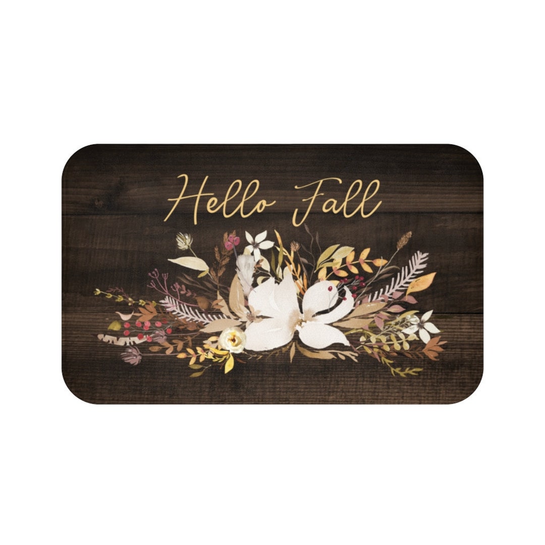 Harvest Decor, Hello Fall Floor Mat, Indoor Entryway Floor Mat, Kitchen ...