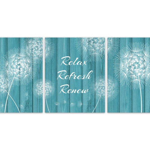 Relax Refresh Renew Prints Bathroom Decor Bathroom Wall Art - Etsy