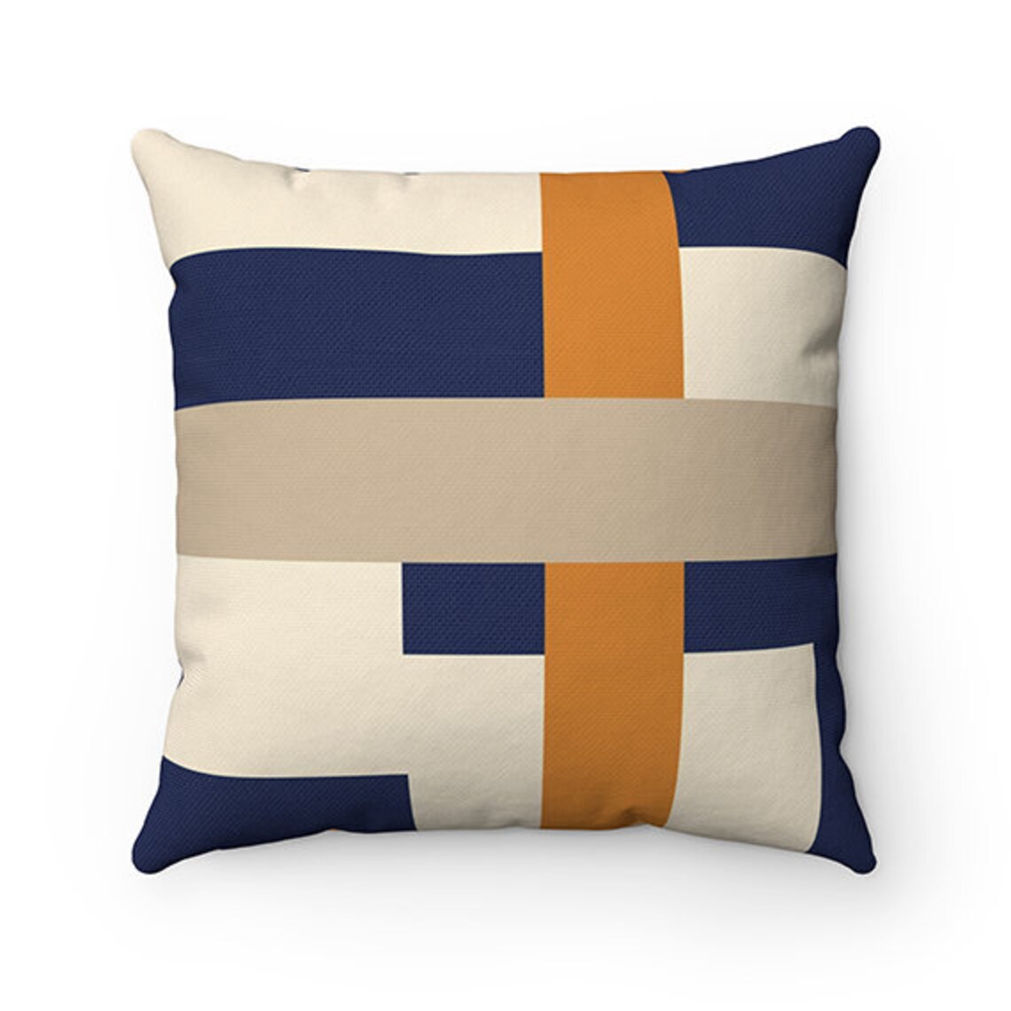 Blue Orange Beige Pillow Covers Geometric Pillow Cover Throw - Etsy