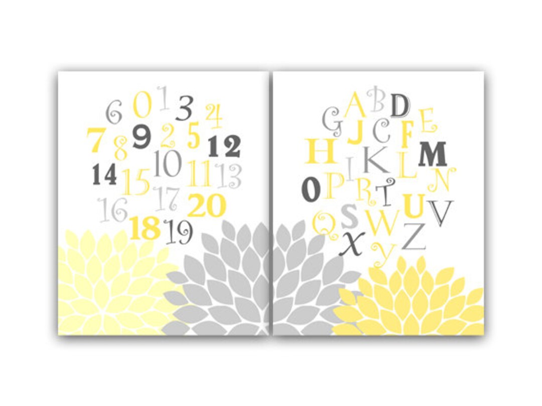 Nursery Wall Art, Alphabet Art, Nursery Numbers Poster, Kids Wall Art ...
