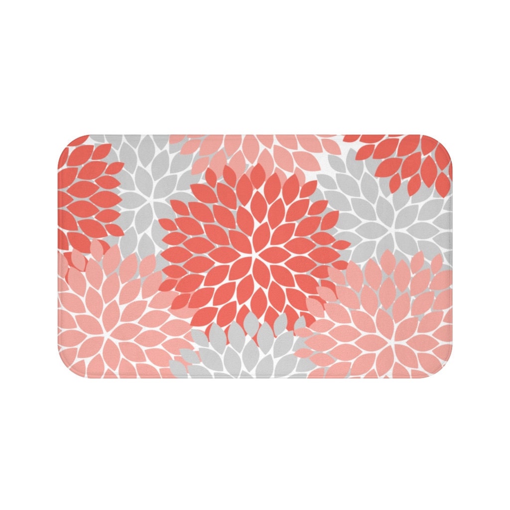 Coral bath rugs store