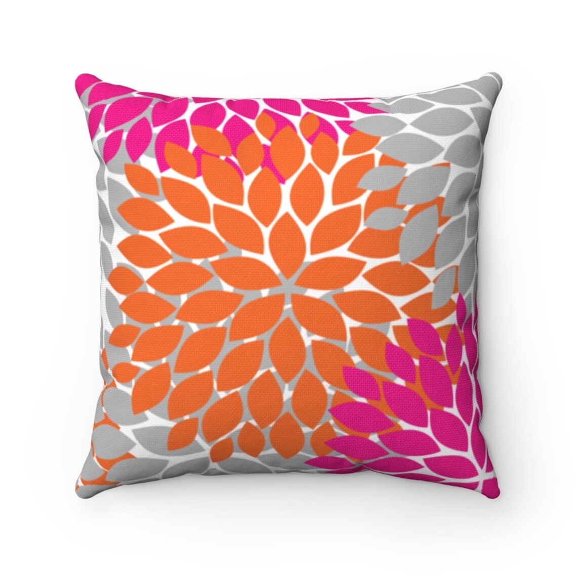 Pink and Orange Flower Burst Pillow Throw Pillow Accent - Etsy