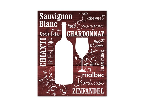 Wine Word Cloud Wine Names Wall Art Wine Wall Art Print - Etsy