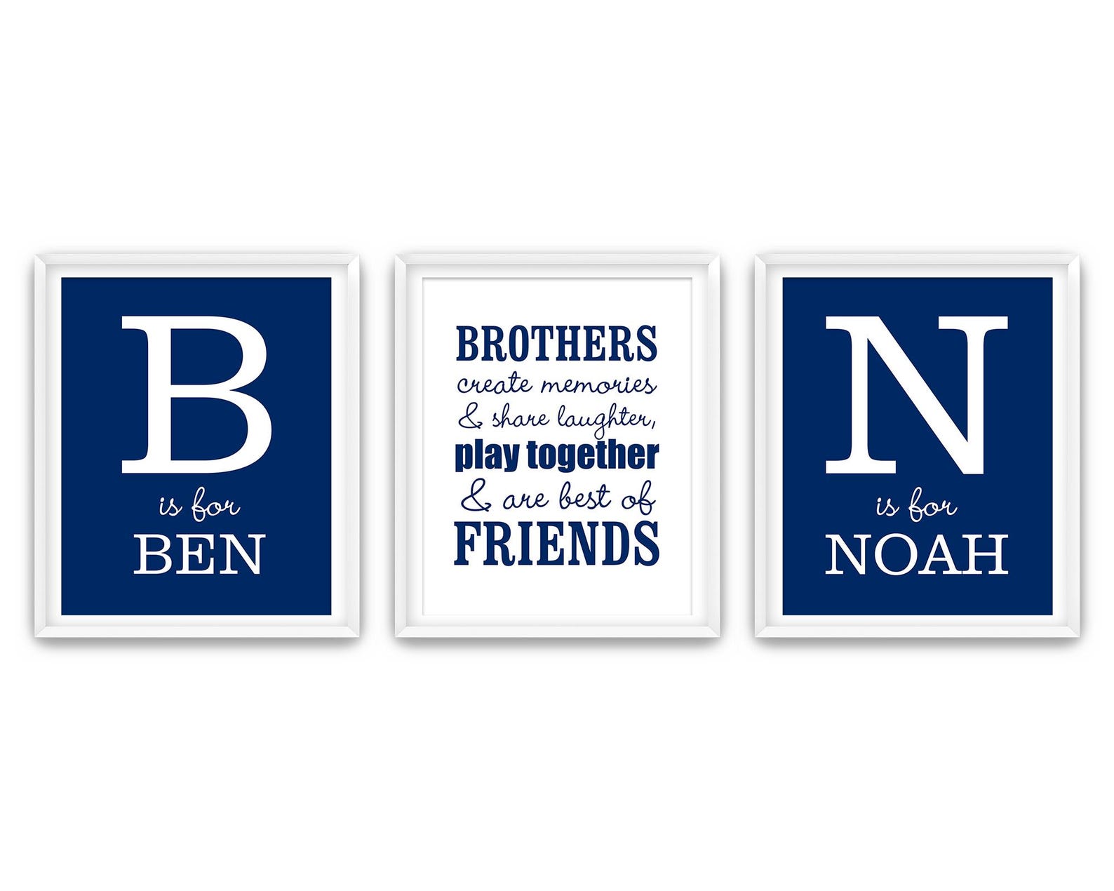 Brothers Wall Art, Brothers Quote CANVAS Wall Prints, Kids Name Art ...