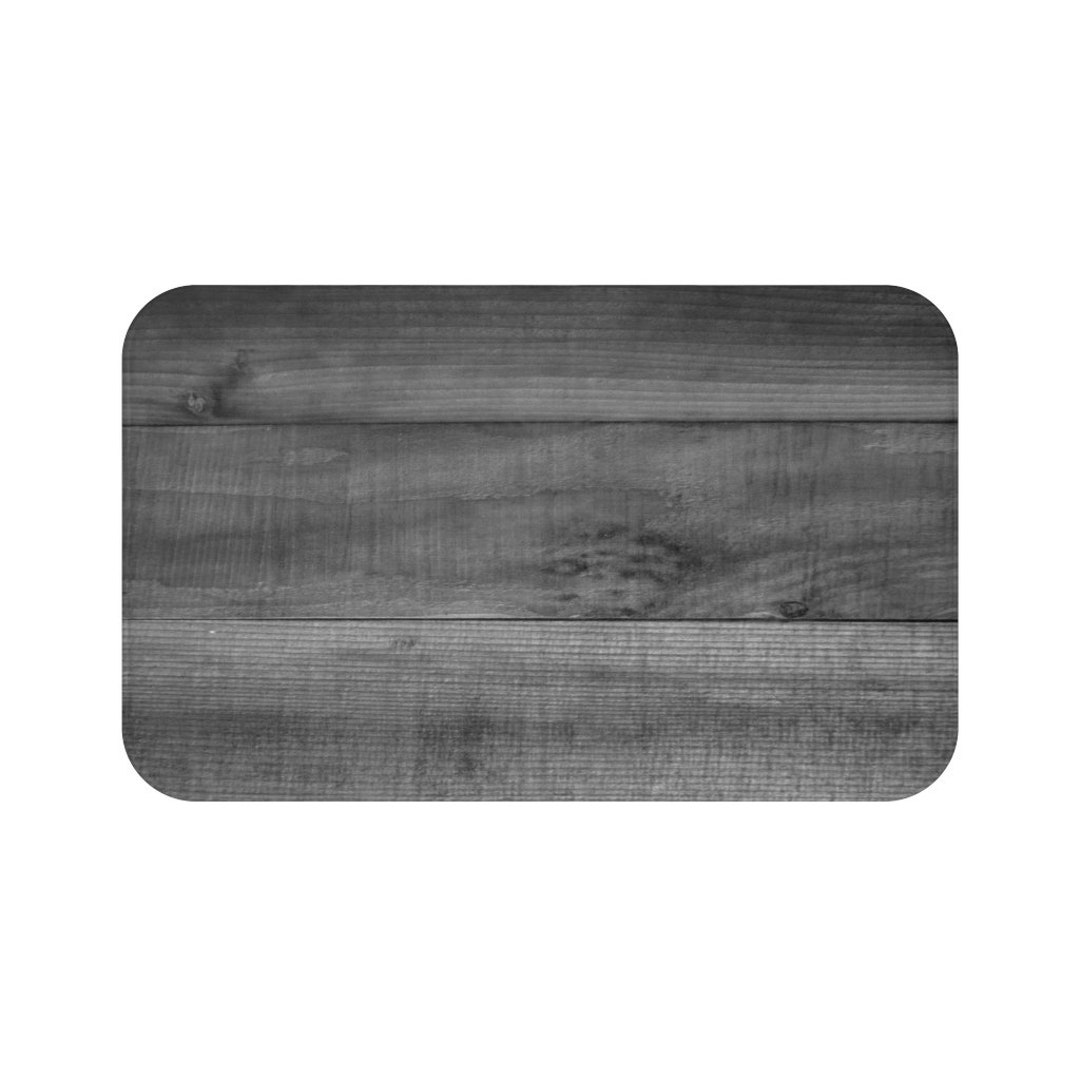 Dark Gray Wood Floor Mat, Farmhouse Bathroom Mat, Farmhouse Kitchen ...