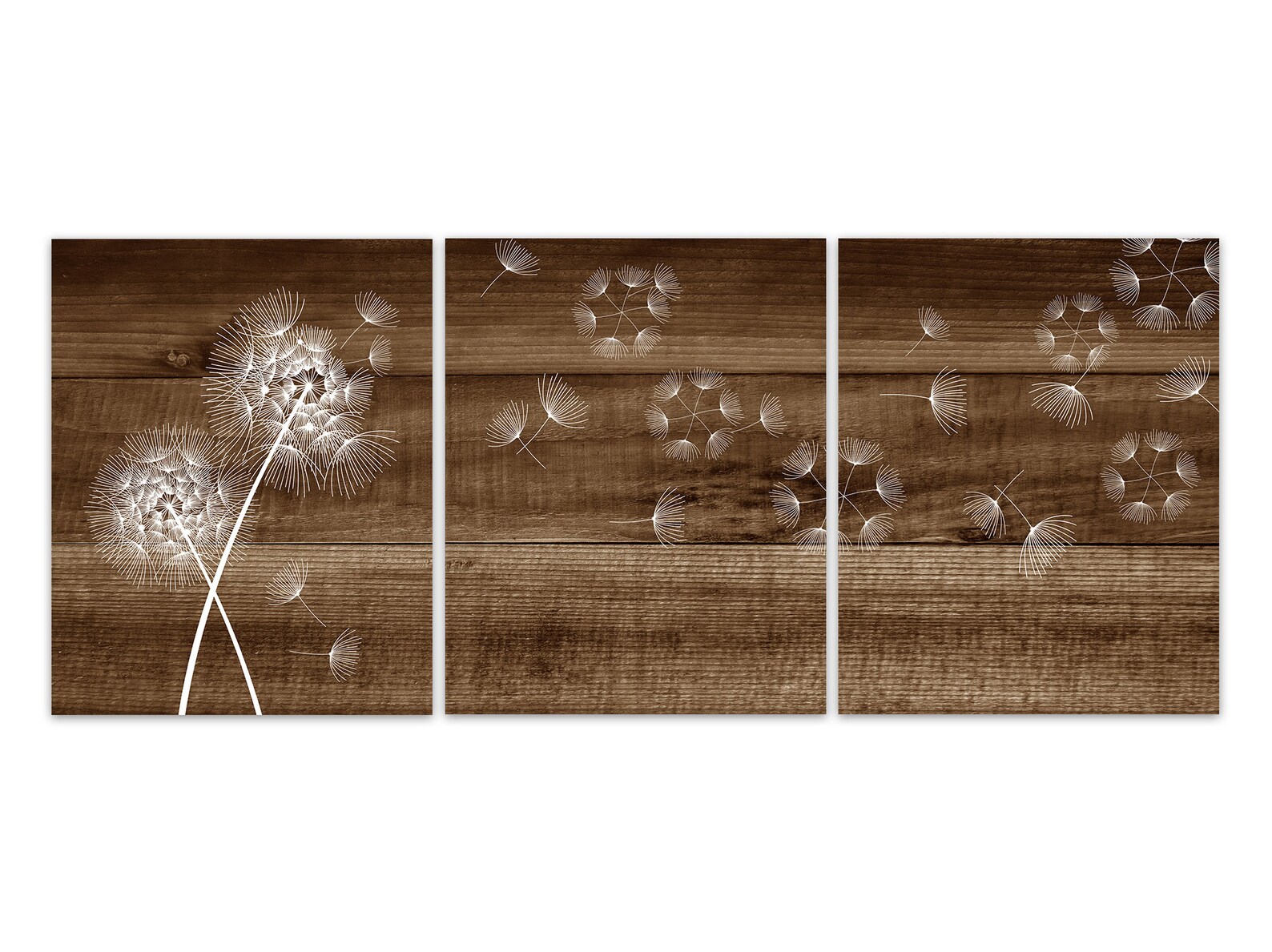 Blowing Dandelion Art Dandelion Bathroom Wall Decor Brown | Etsy