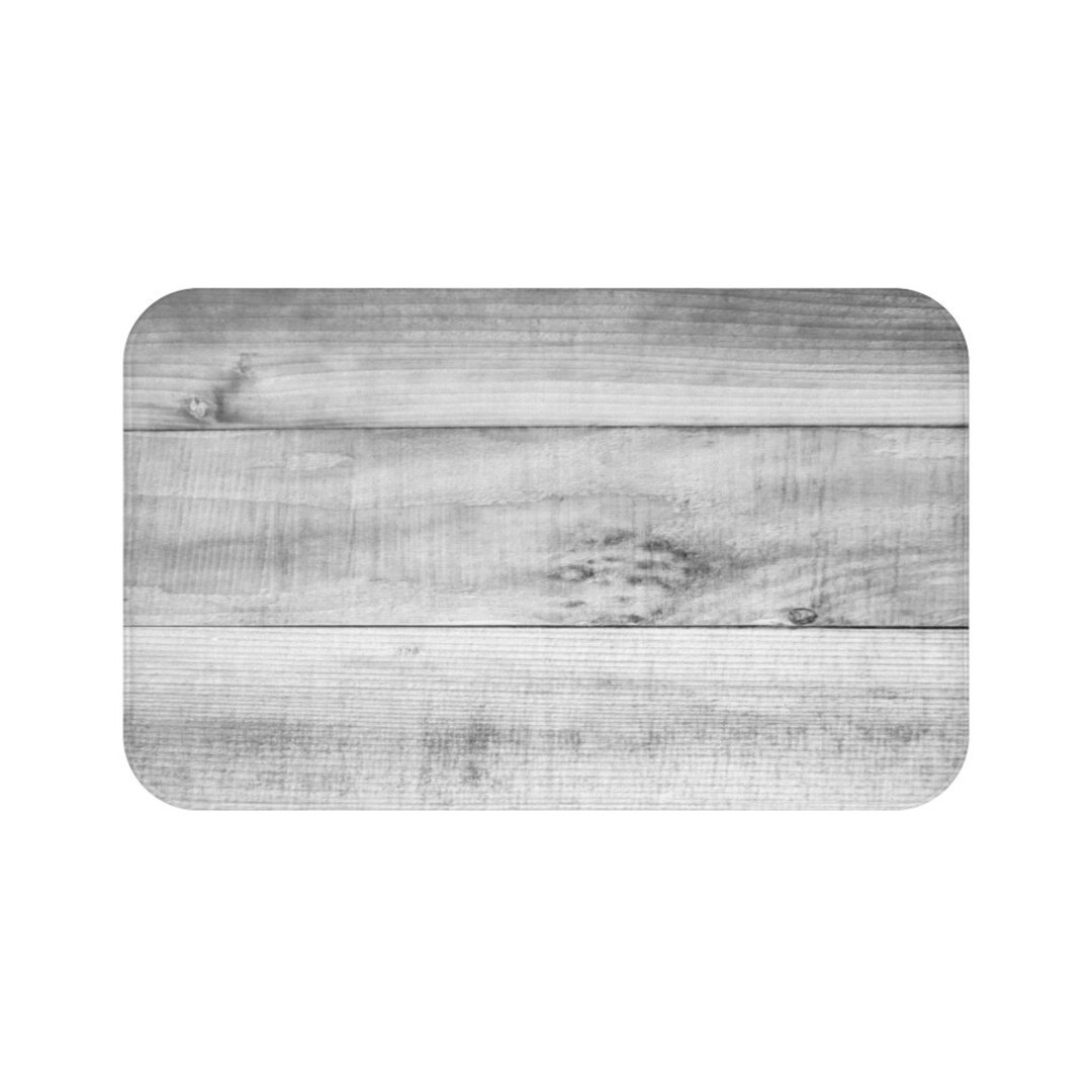 Gray Wood Floor Mat, Farmhouse Bathroom Mat, Farmhouse Kitchen Floor ...