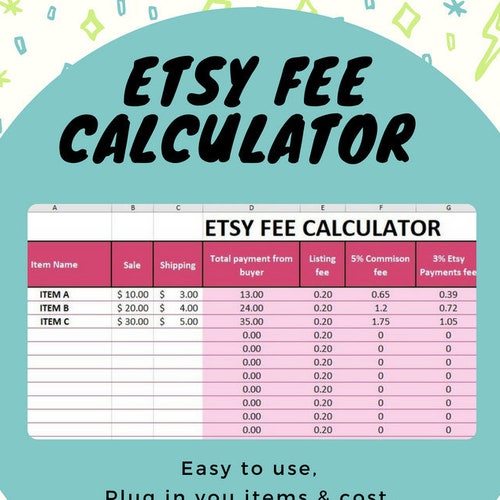 Etsy Seller Fees Calculator Excel Download / US Etsy Listing - Etsy