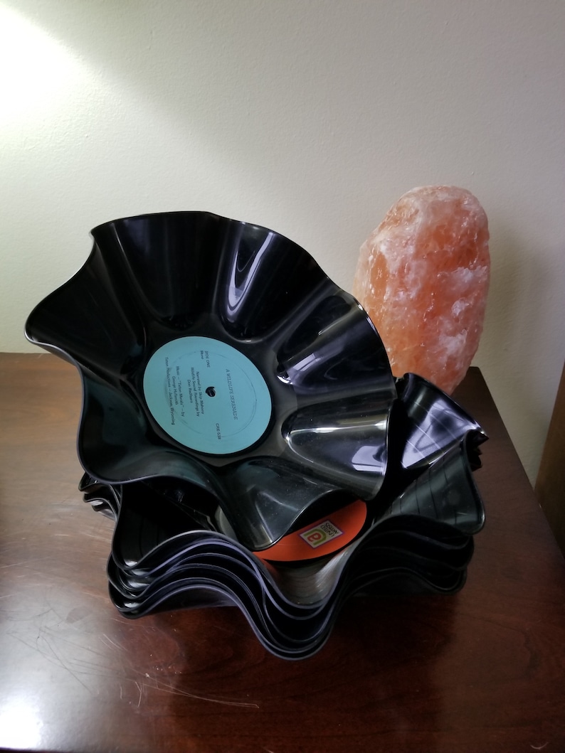 Vinyl Record Bowl - Handmade Upcycled Planter - Trinket Dish - Vintage ...