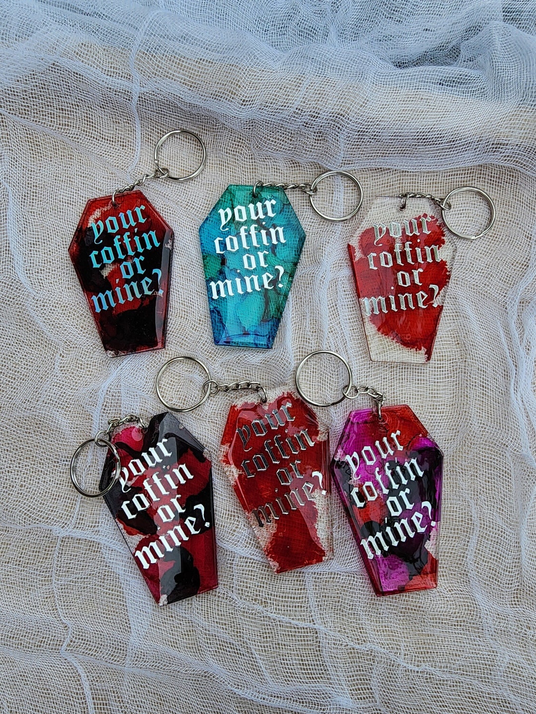 Coffin Keychain - Your Coffin or Mine - Halloween Keychain - Etsy