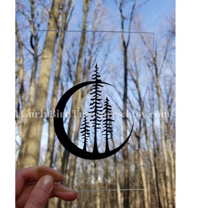 Crescent Moon Forest Vinyl Decals / Car, Laptop Stickers - Etsy