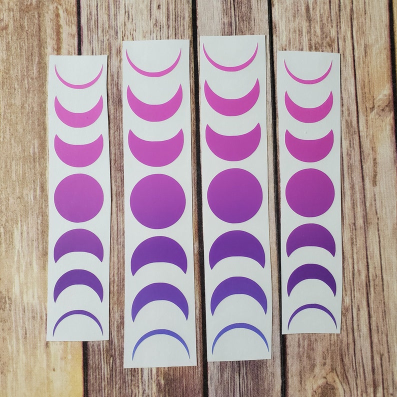 Ombre Moon Phases Vinyl Decals / Yeti Car Laptop Stickers | Etsy