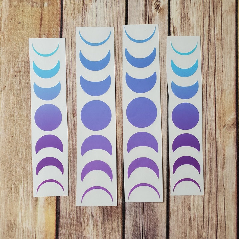 Ombre Moon Phases Vinyl Decals / Yeti Car Laptop Stickers | Etsy