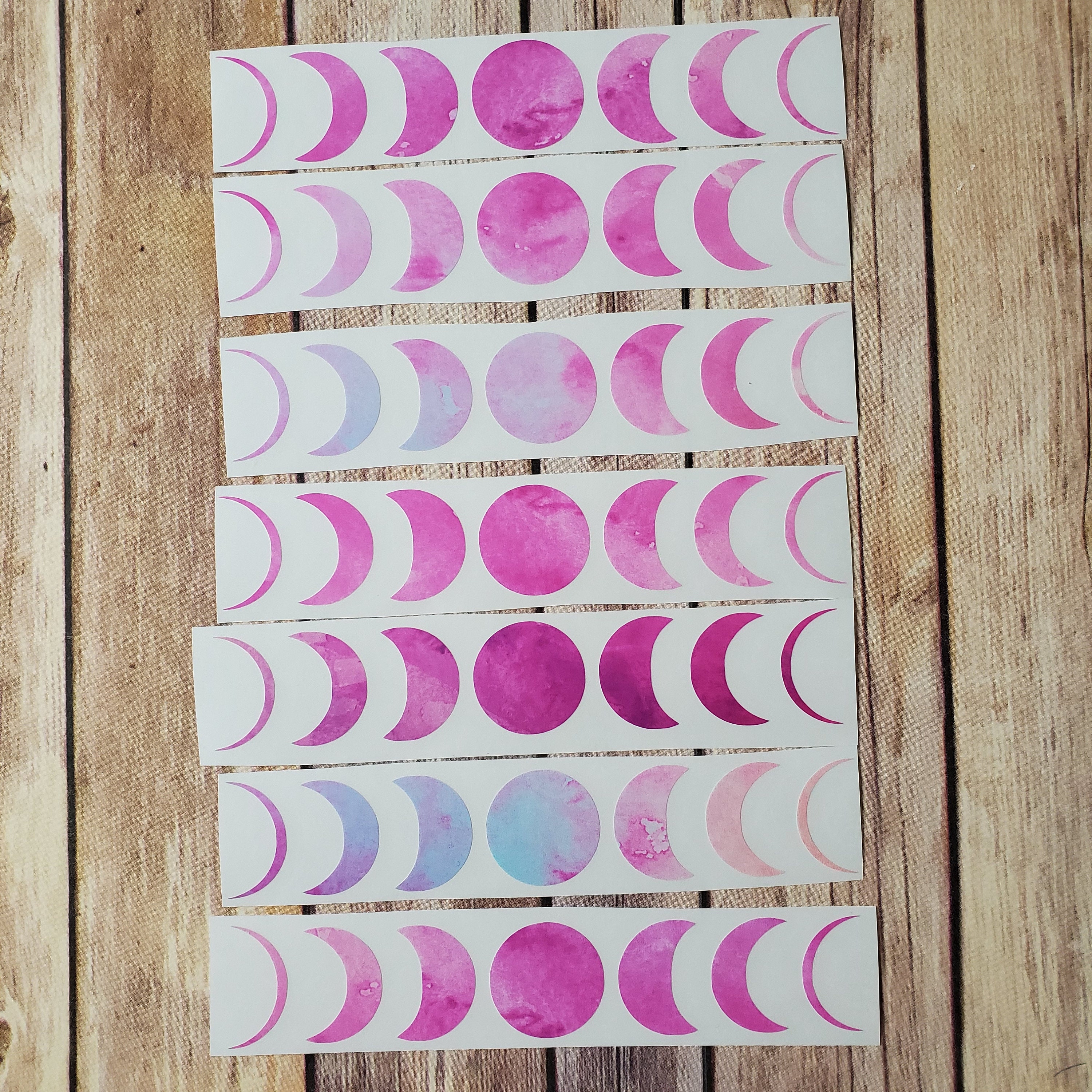 Watercolor Moon Phases Vinyl Decals / Hydro Flask, Car, Laptop Stickers ...