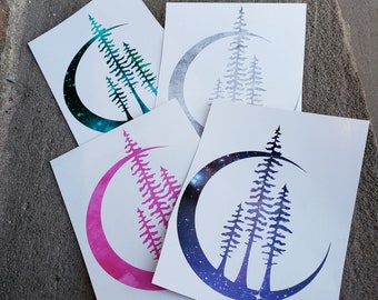 Crescent moon decal | Etsy