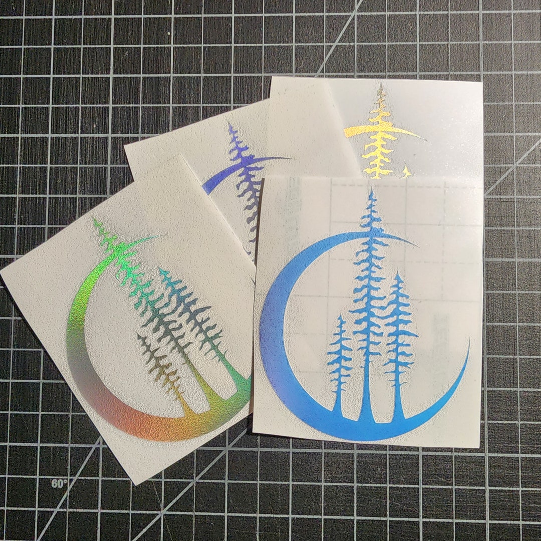 Holographic Moon Forest Vinyl Decals - Etsy