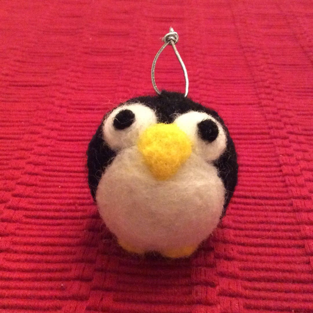 Cute Round Penguin Ornament Felted Penguin Mini Penguin Penguin ...