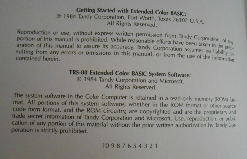 Tandy Getting Started With Basic Manual 1984 - Etsy