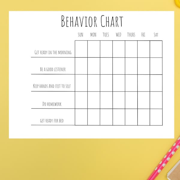 Adhd Behavior Chart - Etsy