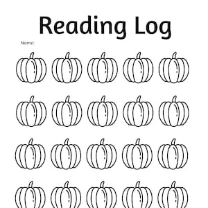 Fall Reading Log, Thanksgiving, Halloween - Etsy
