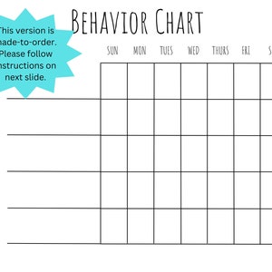 Made-to-order Behavior Chart, Printable, Digital Download - Etsy