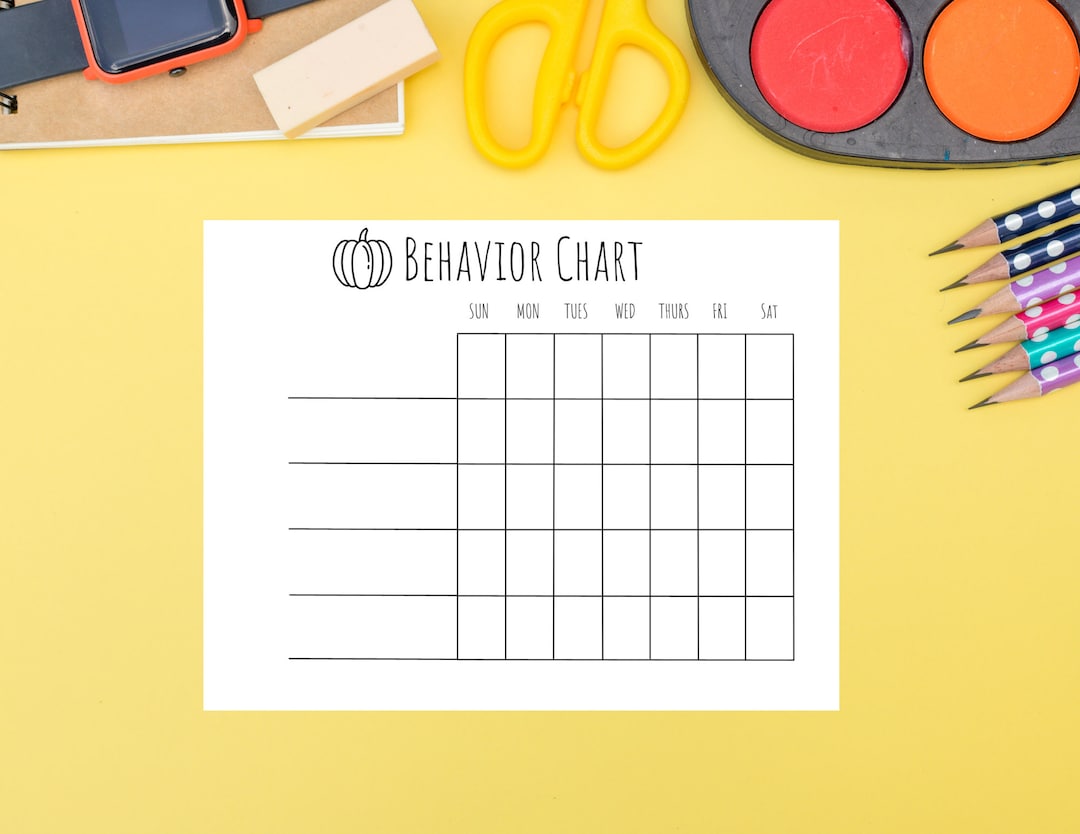 Fall Behavior Chart, Printable, Blank, Digital Download - Etsy