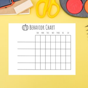 Fall Behavior Chart, Printable, Blank, Digital Download - Etsy