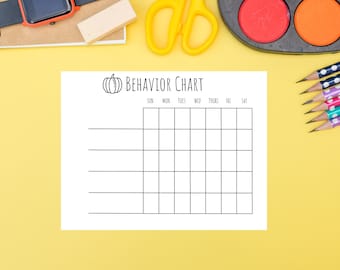 Printable Behavior Chart, Blank, Digital Download - Etsy