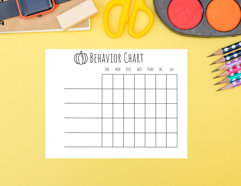 Fall Behavior Chart, Printable, Blank, Digital Download - Etsy