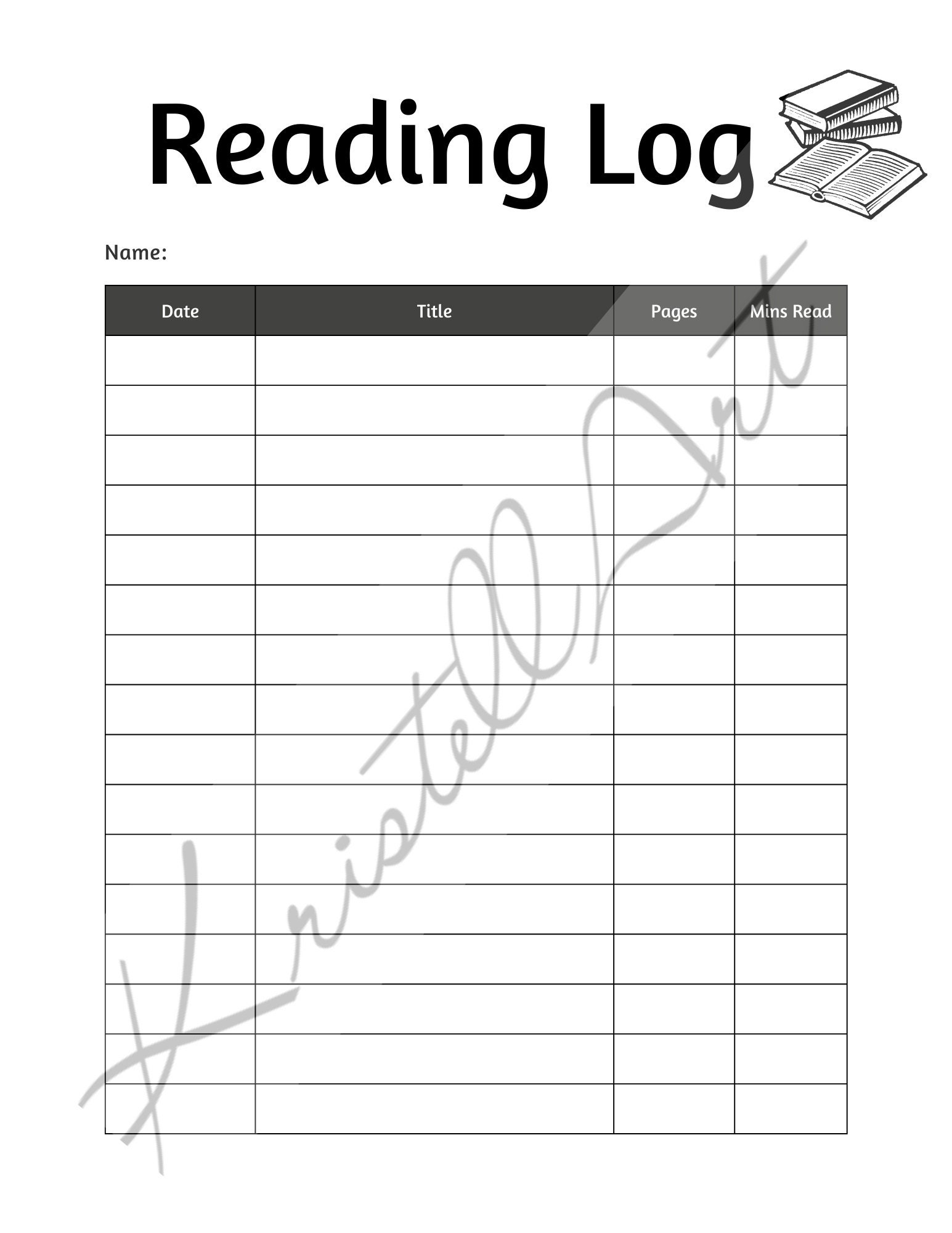 Reading Log - Etsy