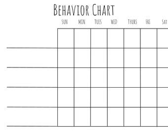 Printable Behavior Chart, Blank, Digital Download - Etsy