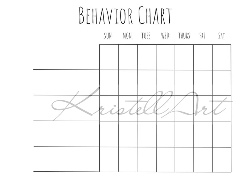 Printable Behavior Chart, Blank, Digital Download - Etsy