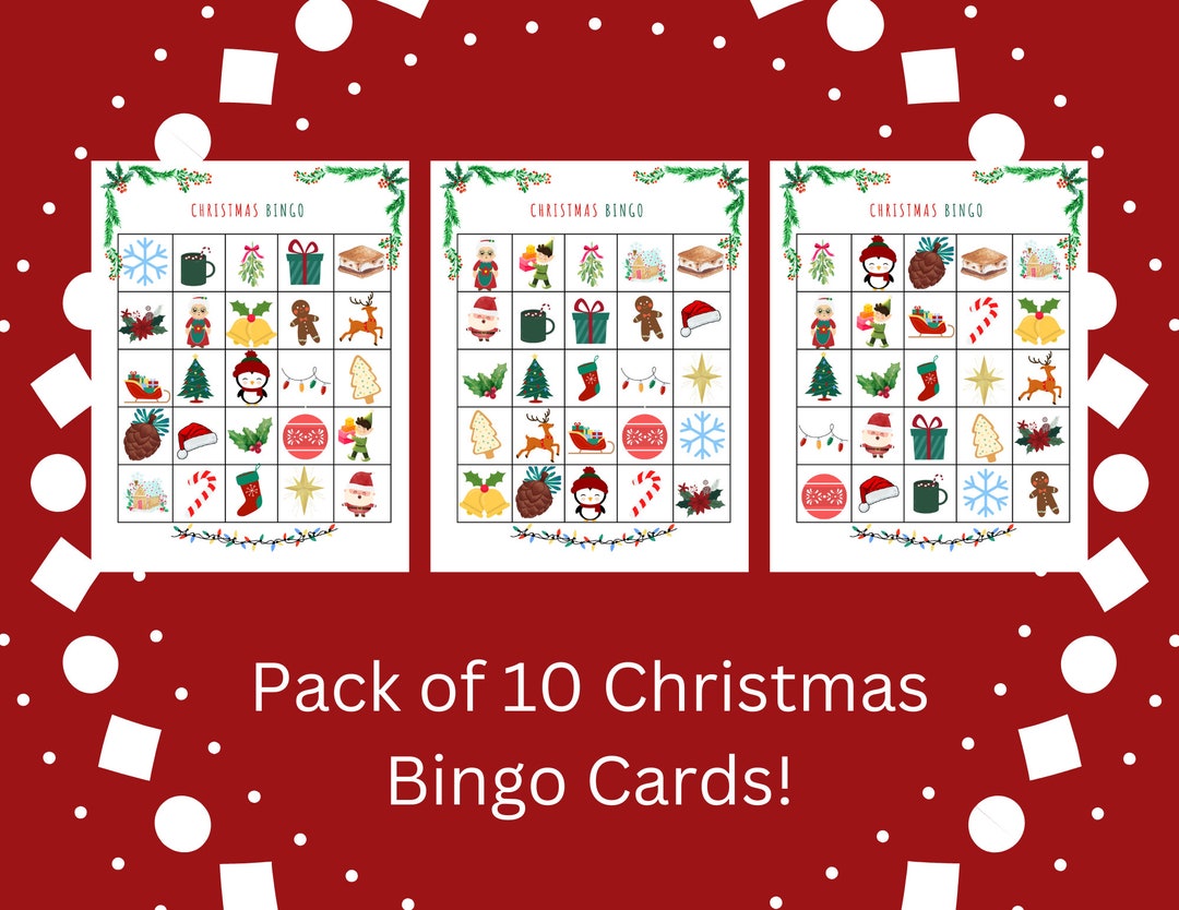 Christmas Bingo Cards (10 Cards), 25 Days of Christmas, Printable ...