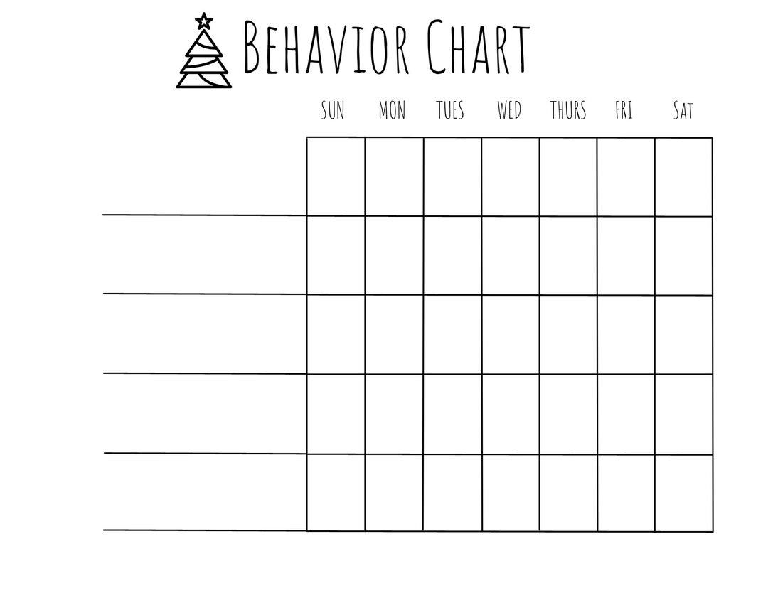 Christmas Behavior Chart Blank Printable Digital Download - Etsy