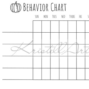 Fall Behavior Chart, Printable, Blank, Digital Download - Etsy