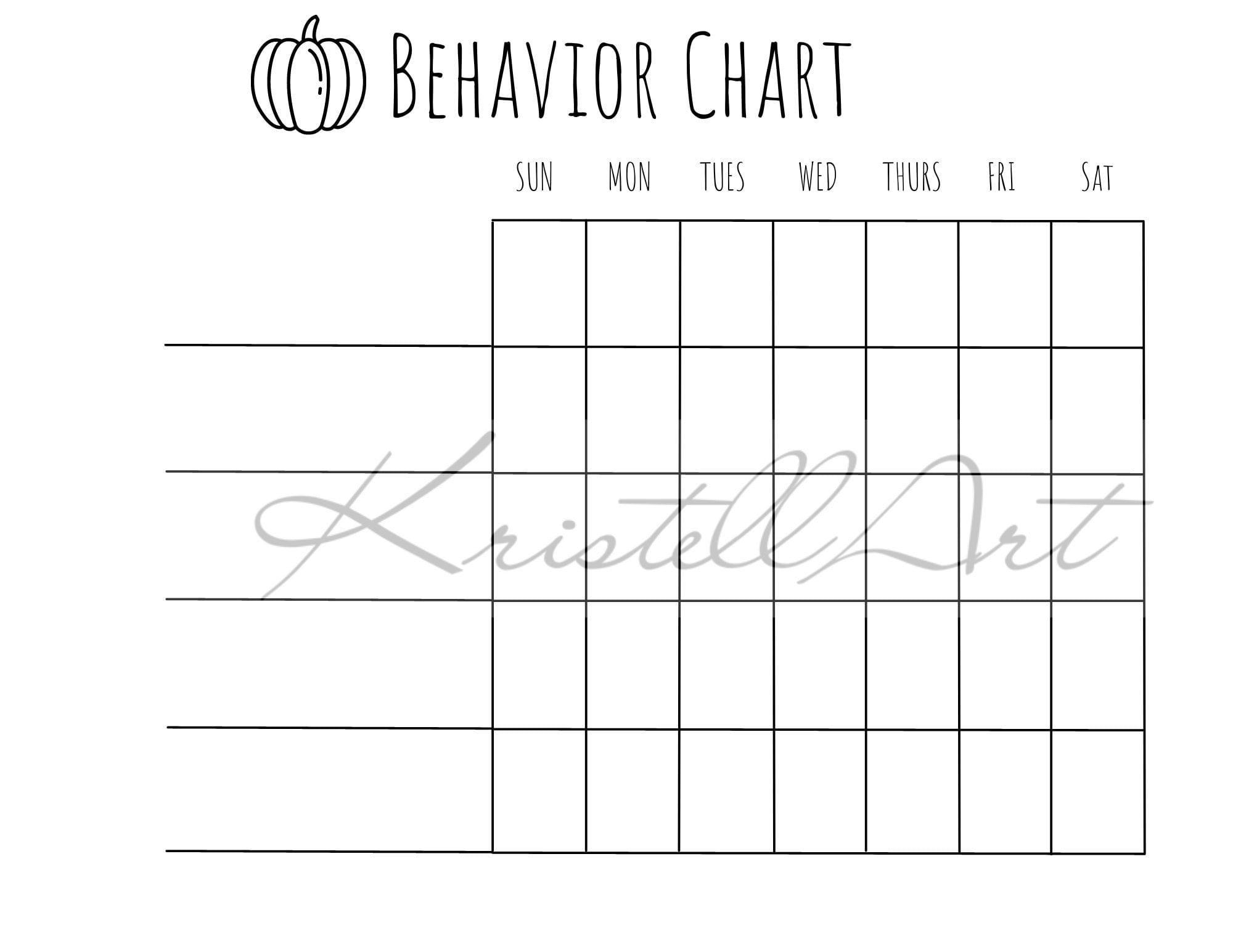 Fall Behavior Chart, Printable, Blank, Digital Download - Etsy