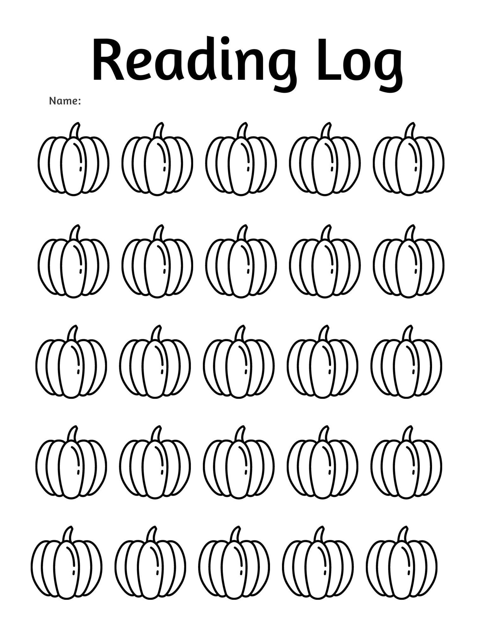 Fall Reading Log, Thanksgiving, Halloween - Etsy