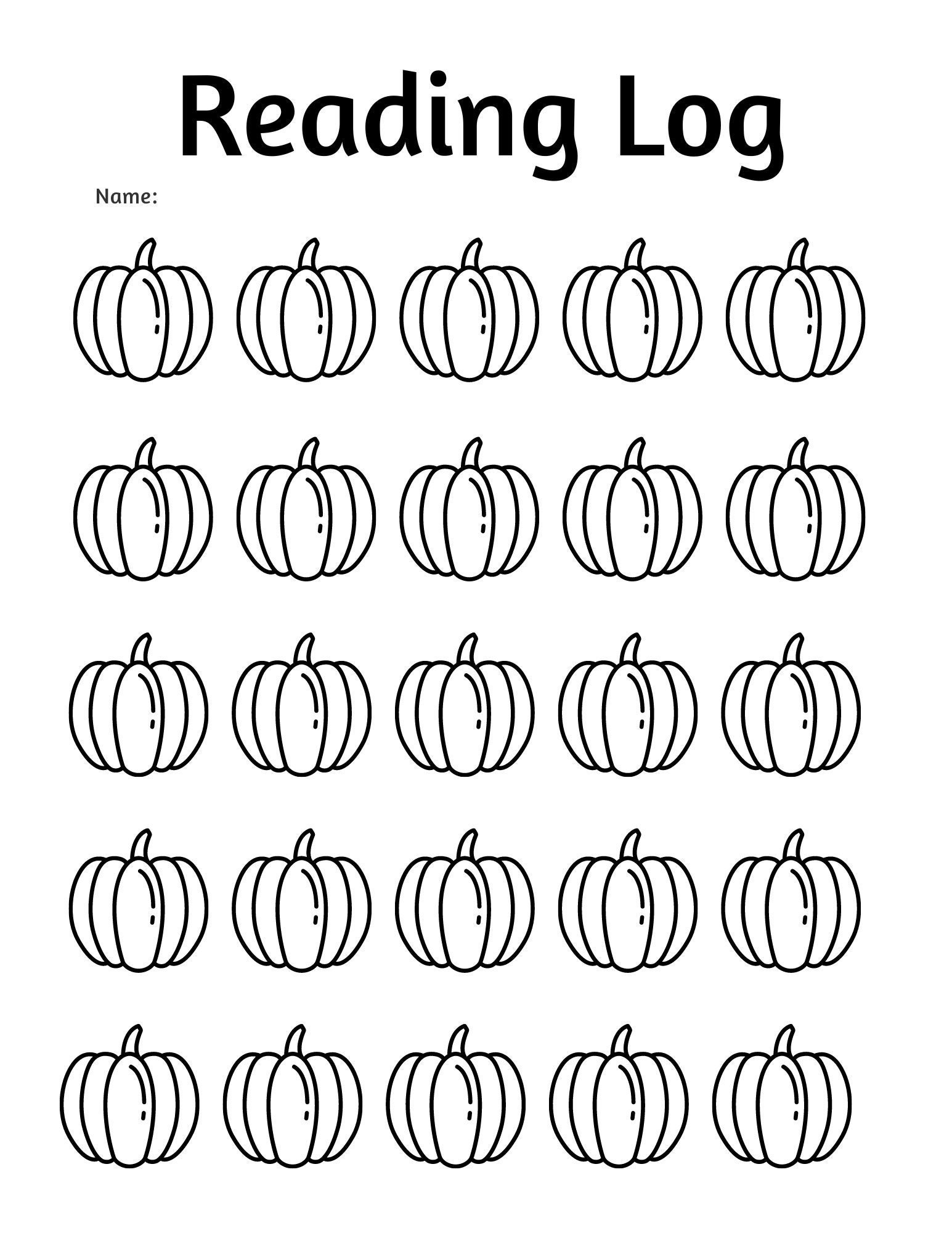 Fall Reading Log, Thanksgiving, Halloween - Etsy