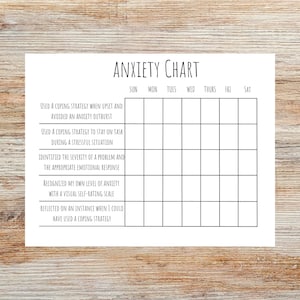 Printable Anxiety Behavior Chart, Digital Download - Etsy