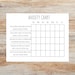Printable Anxiety Behavior Chart, Digital Download - Etsy