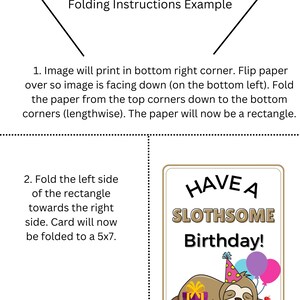 Printable Sloth Birthday Card, 5x7 - Etsy